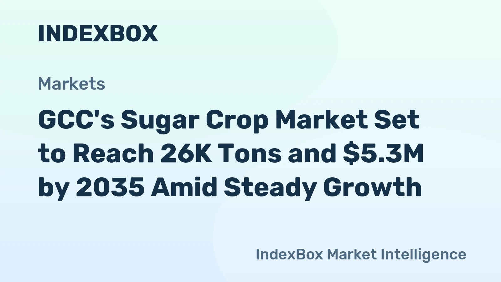 GCC's Sugar Crop Market Set to Reach 26K Tons and $5.3M by 2035 Amid Steady Growth