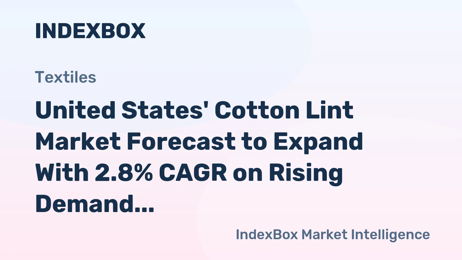 United States' Cotton Lint Market Forecast to Expand With 2.8% CAGR on Rising Demand