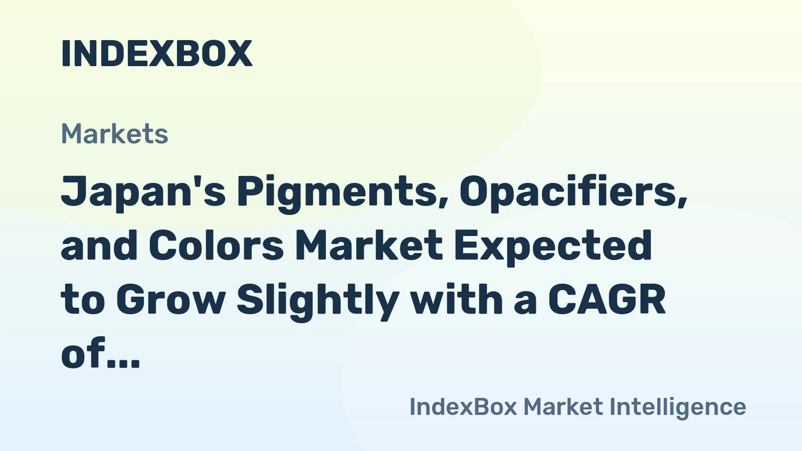 Japan's Pigments, Opacifiers, and Colors Market Expected to Grow Slightly with a CAGR of +0.1% by 2035