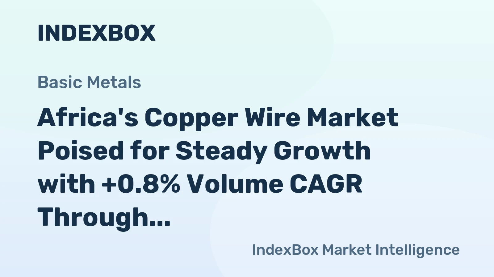 Africa's Copper Wire Market Poised for Steady Growth with +0.8% Volume CAGR Through 2035