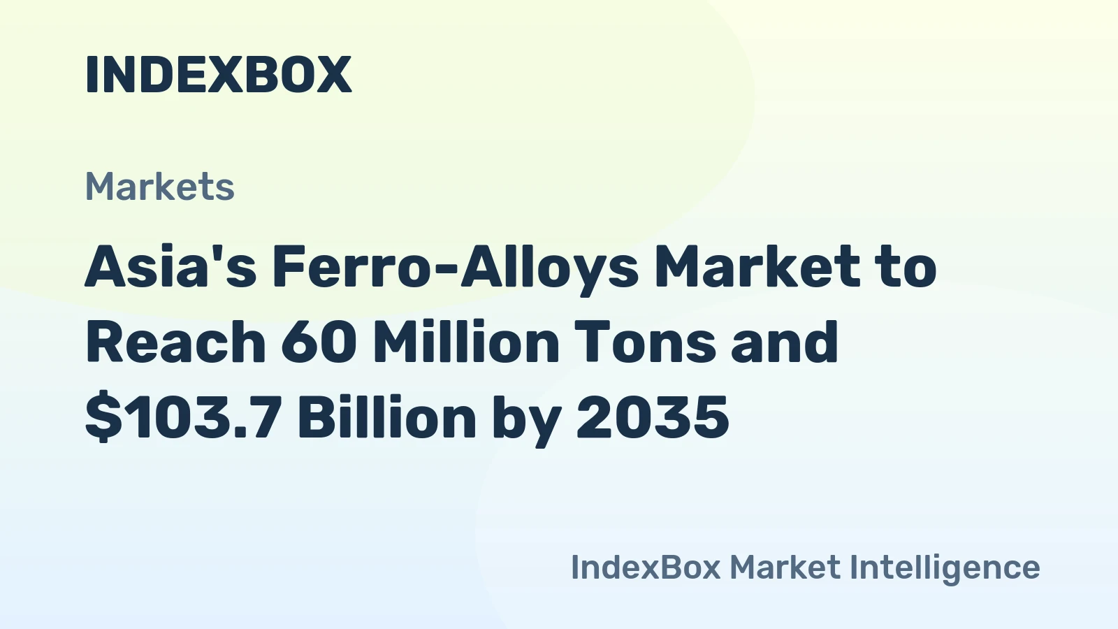 Asia's Ferro-Alloys Market to Reach 60 Million Tons and $103.7 Billion by 2035