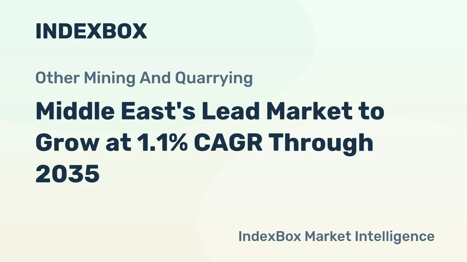 Middle East's Lead Market to Grow at 1.1% CAGR Through 2035