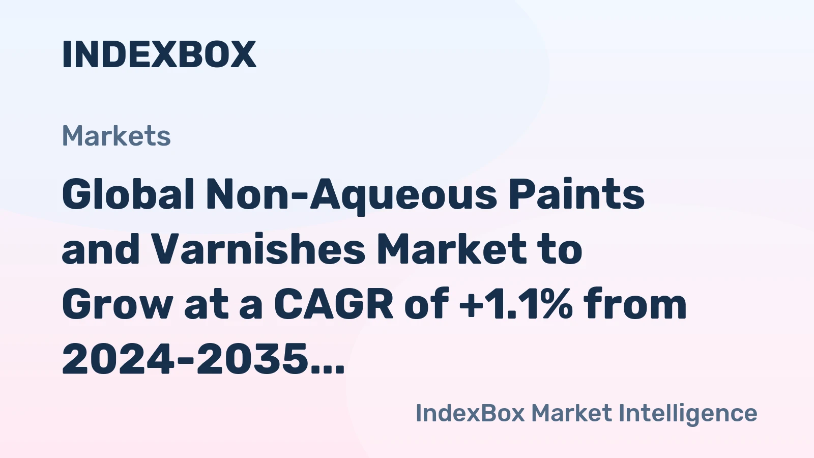 Global Non-Aqueous Paints and Varnishes Market to Grow at a CAGR of +1.1% from 2024-2035, Reaching 21M Tons
