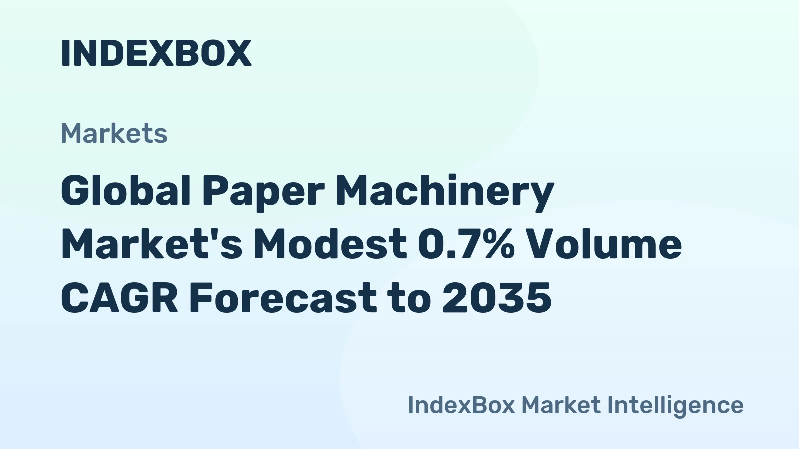 Global Paper Machinery Market's Modest 0.7% Volume CAGR Forecast to 2035