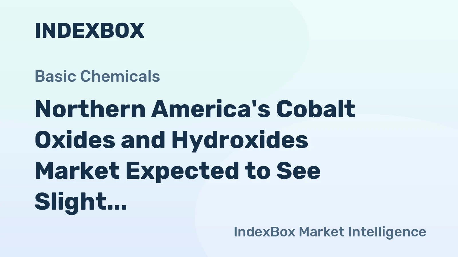 Northern America's Cobalt Oxides and Hydroxides Market Expected to See Slight Growth with +0.1% CAGR in Market Volume Over the Next Decade