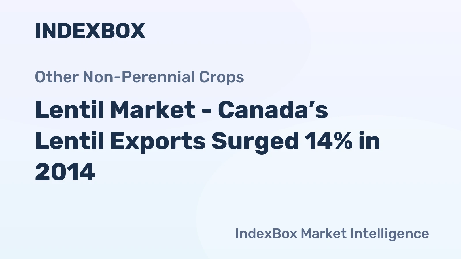 Lentil Market - Canada’s Lentil Exports Surged 14% in 2014