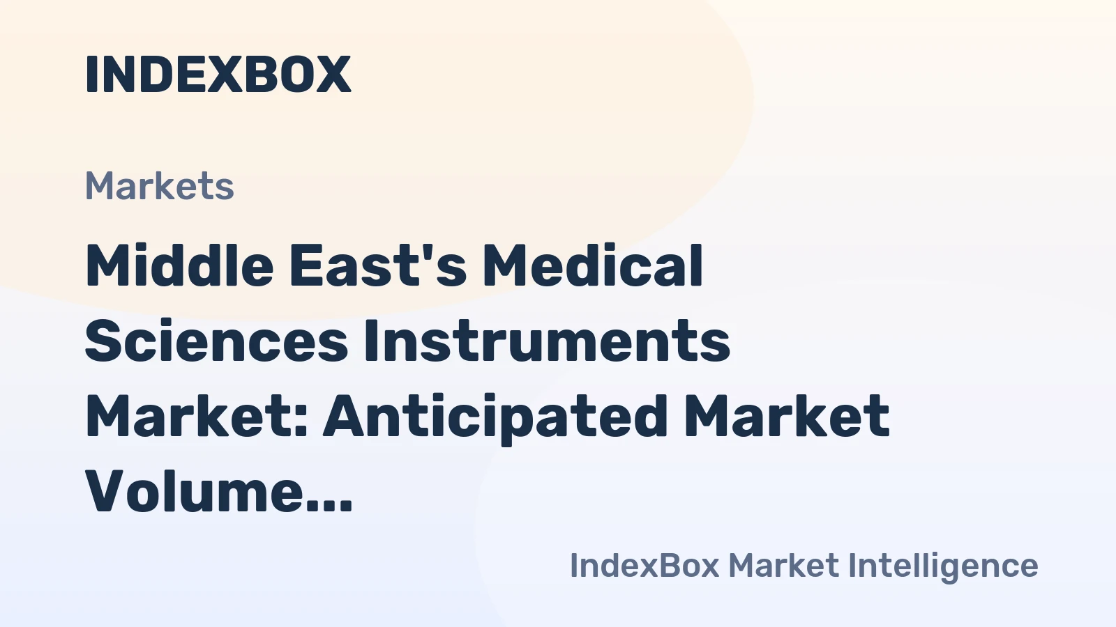 Middle East's Medical Sciences Instruments Market: Anticipated Market Volume of 146K tons and Value of $5B by 2035