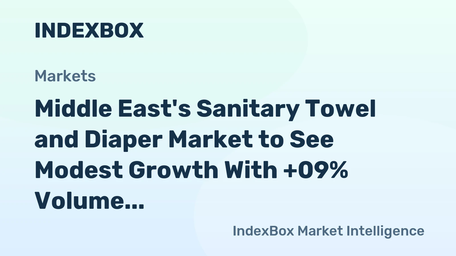 Middle East's Sanitary Towel and Diaper Market to See Modest Growth With +09% Volume CAGR Through 2035