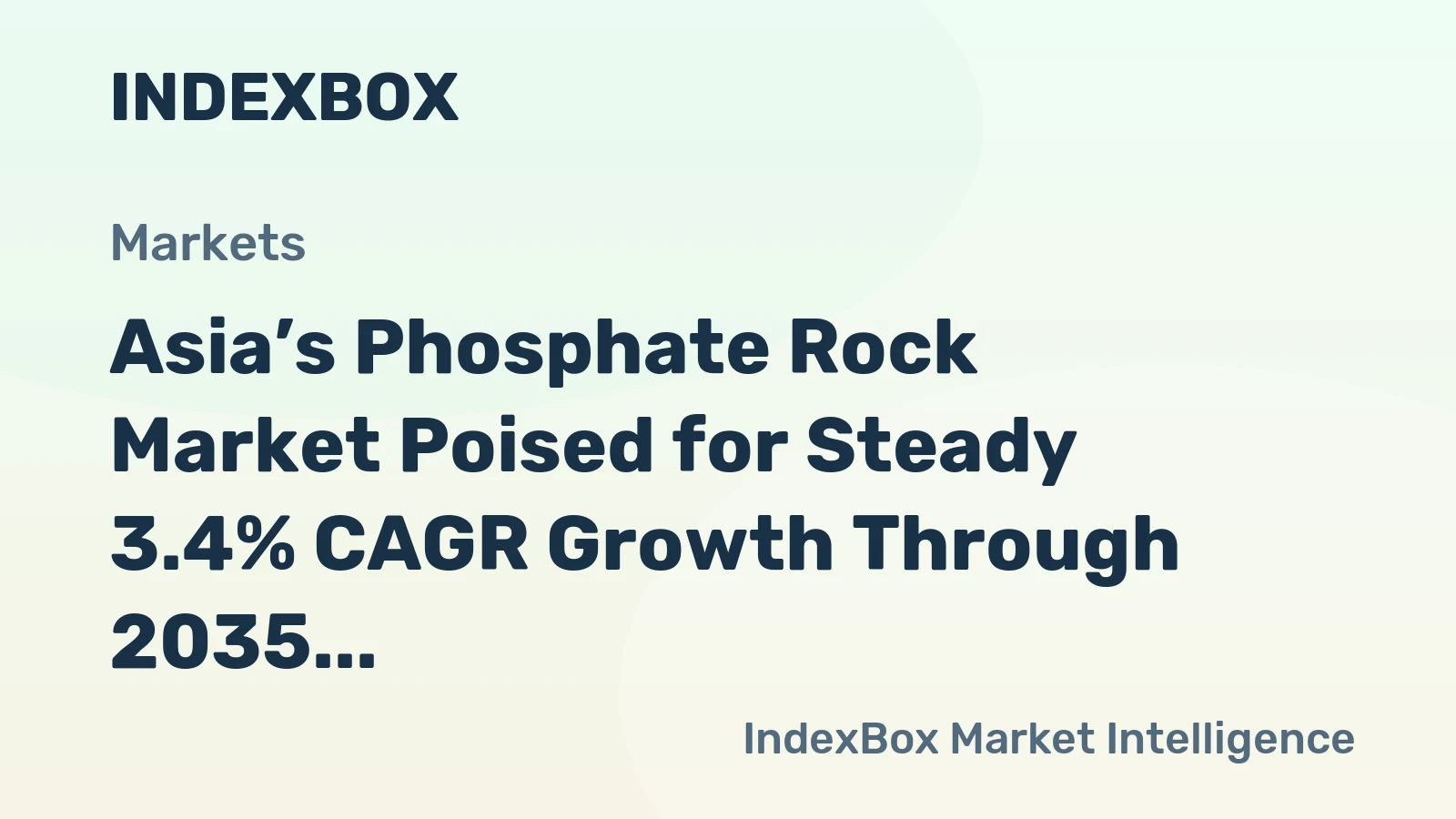 Asia’s Phosphate Rock Market Poised for Steady 3.4% CAGR Growth Through 2035