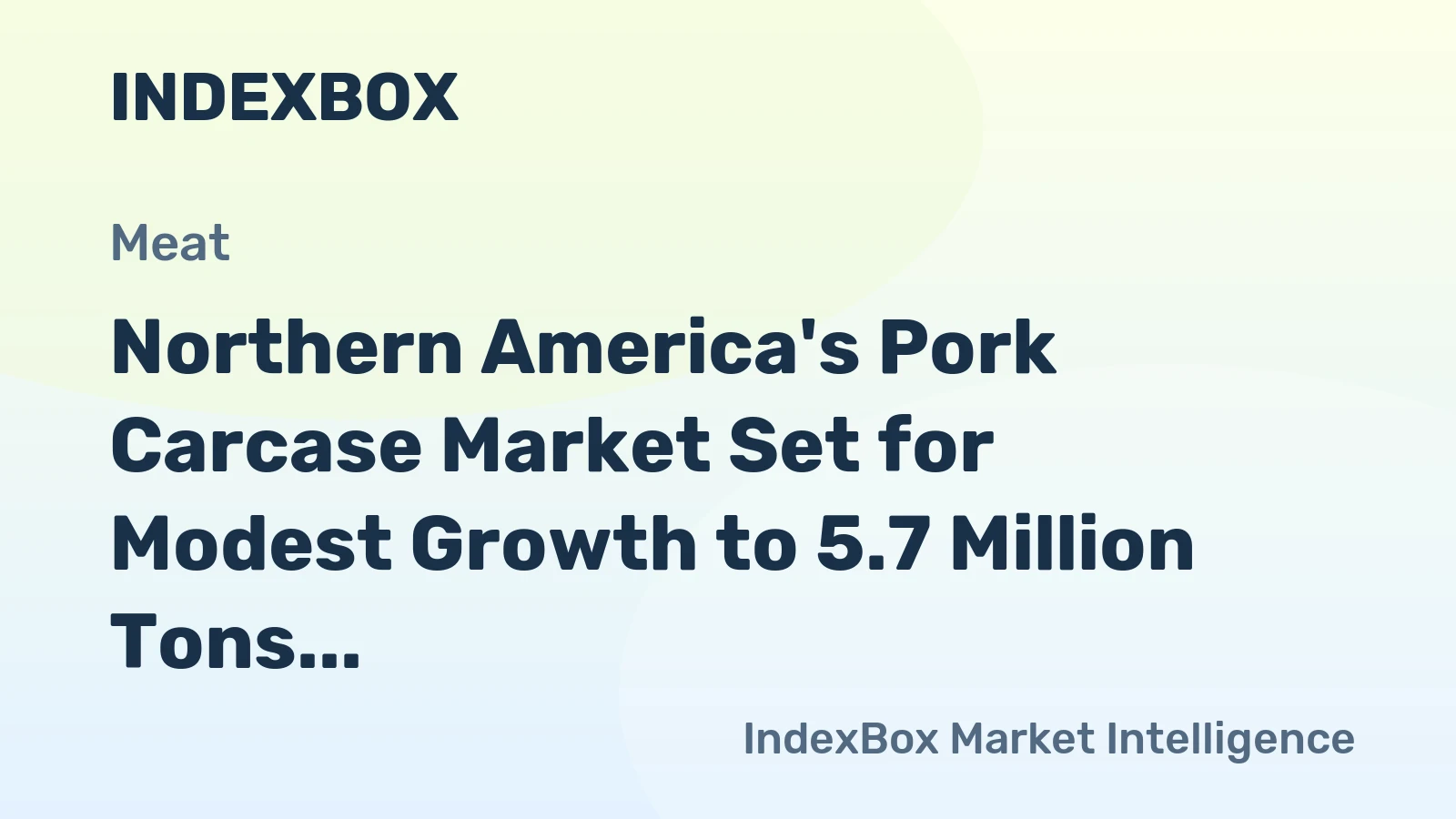 Northern America's Pork Carcase Market Set for Modest Growth to 5.7 Million Tons and $13.2 Billion