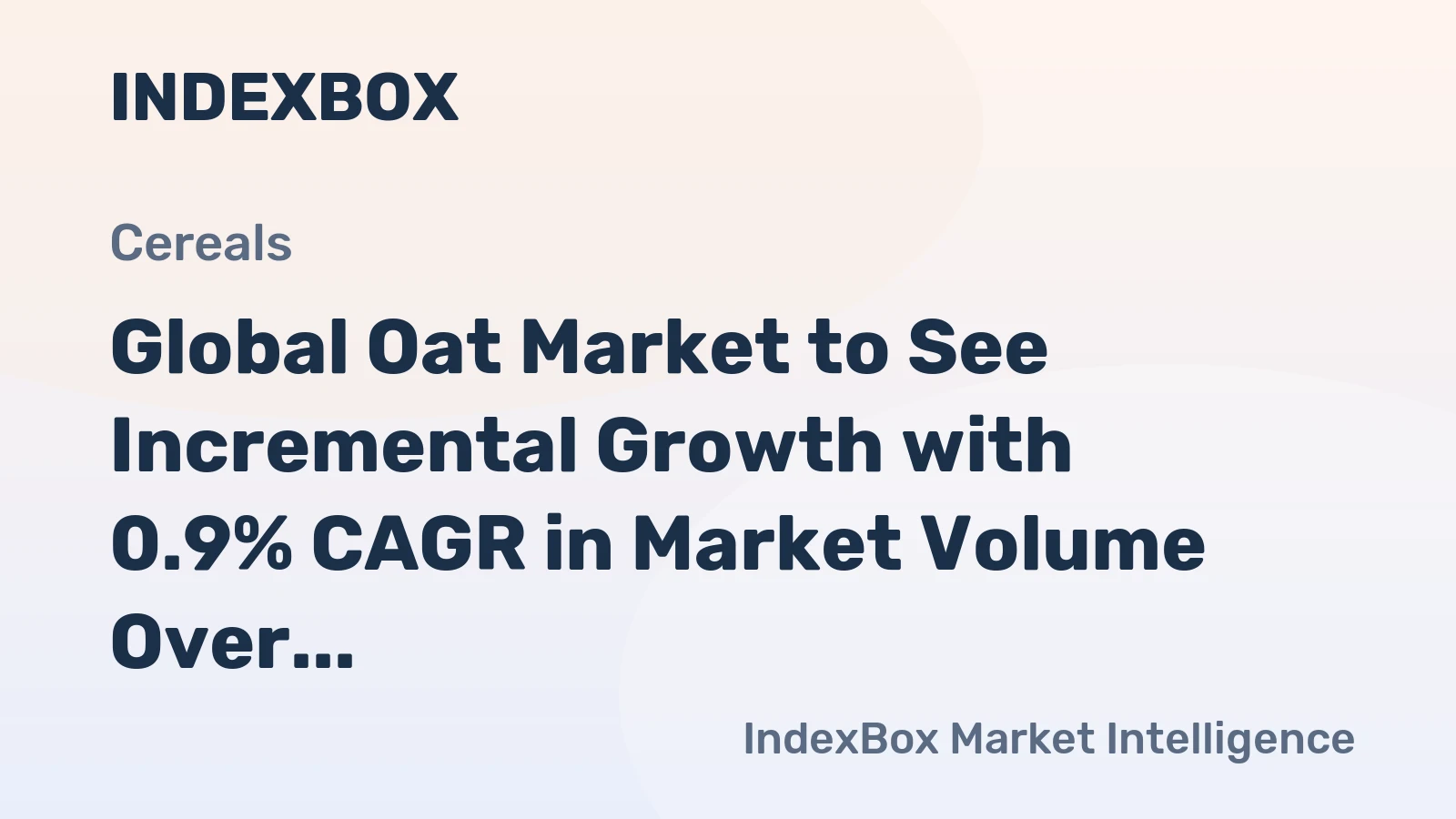 Global Oat Market to See Incremental Growth with 0.9% CAGR in Market Volume Over the Next Decade