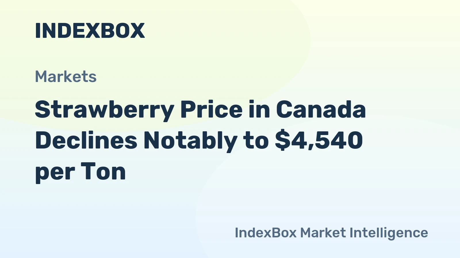 Strawberry Price in Canada Declines Notably to $4,540 per Ton