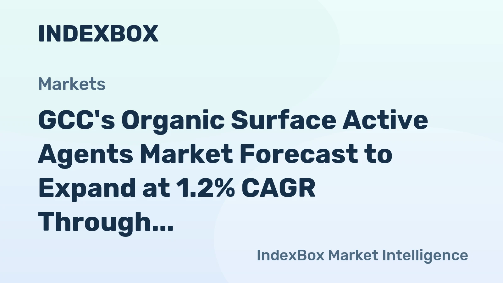 GCC's Organic Surface Active Agents Market Forecast to Expand at 1.2% CAGR Through 2035