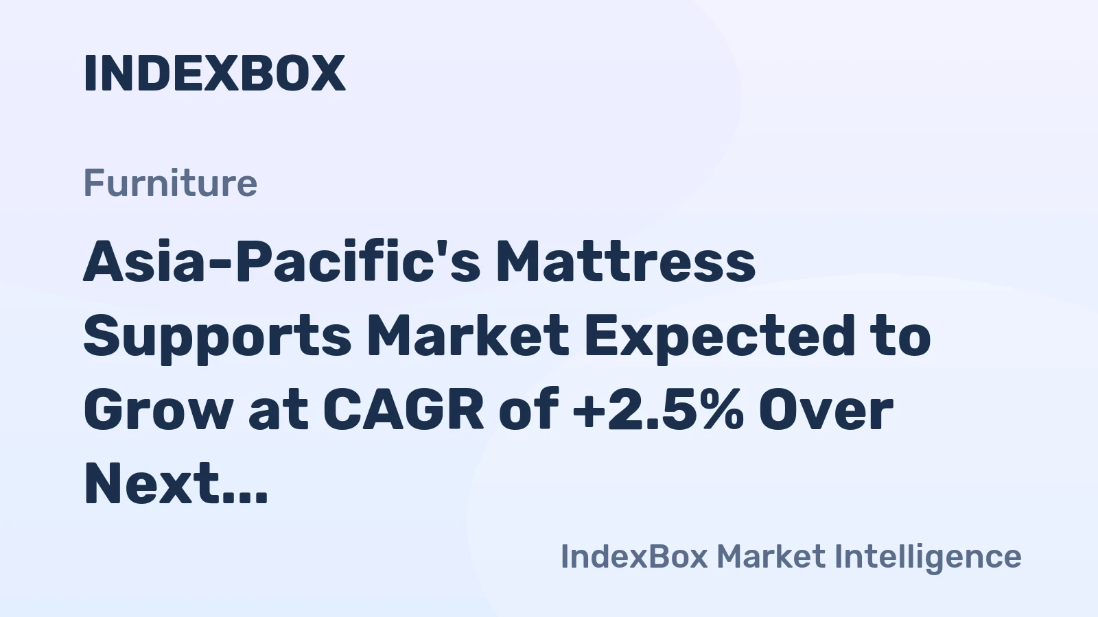 Asia-Pacific's Mattress Supports Market Expected to Grow at CAGR of +2.5% Over Next Decade, Reaching $6.4B by 2035