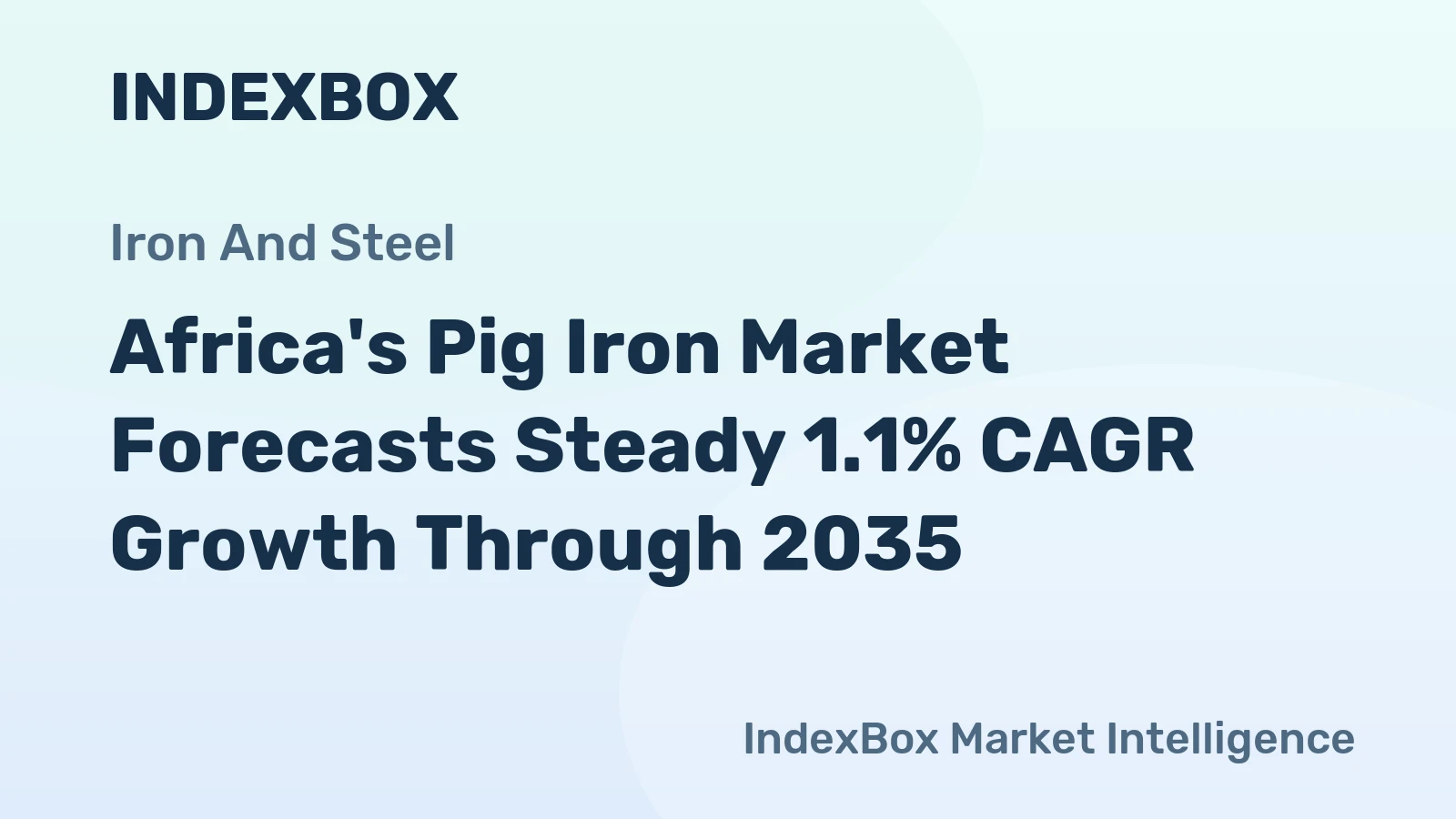 Africa's Pig Iron Market Forecasts Steady 1.1% CAGR Growth Through 2035