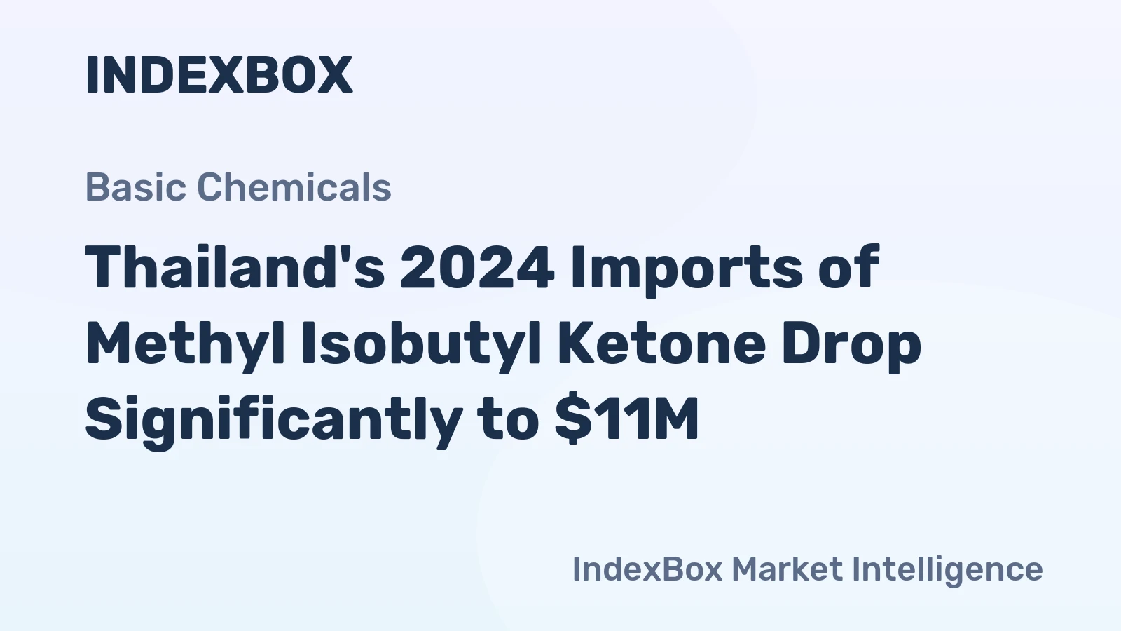 Thailand's 2024 Imports of Methyl Isobutyl Ketone Drop Significantly to $11M