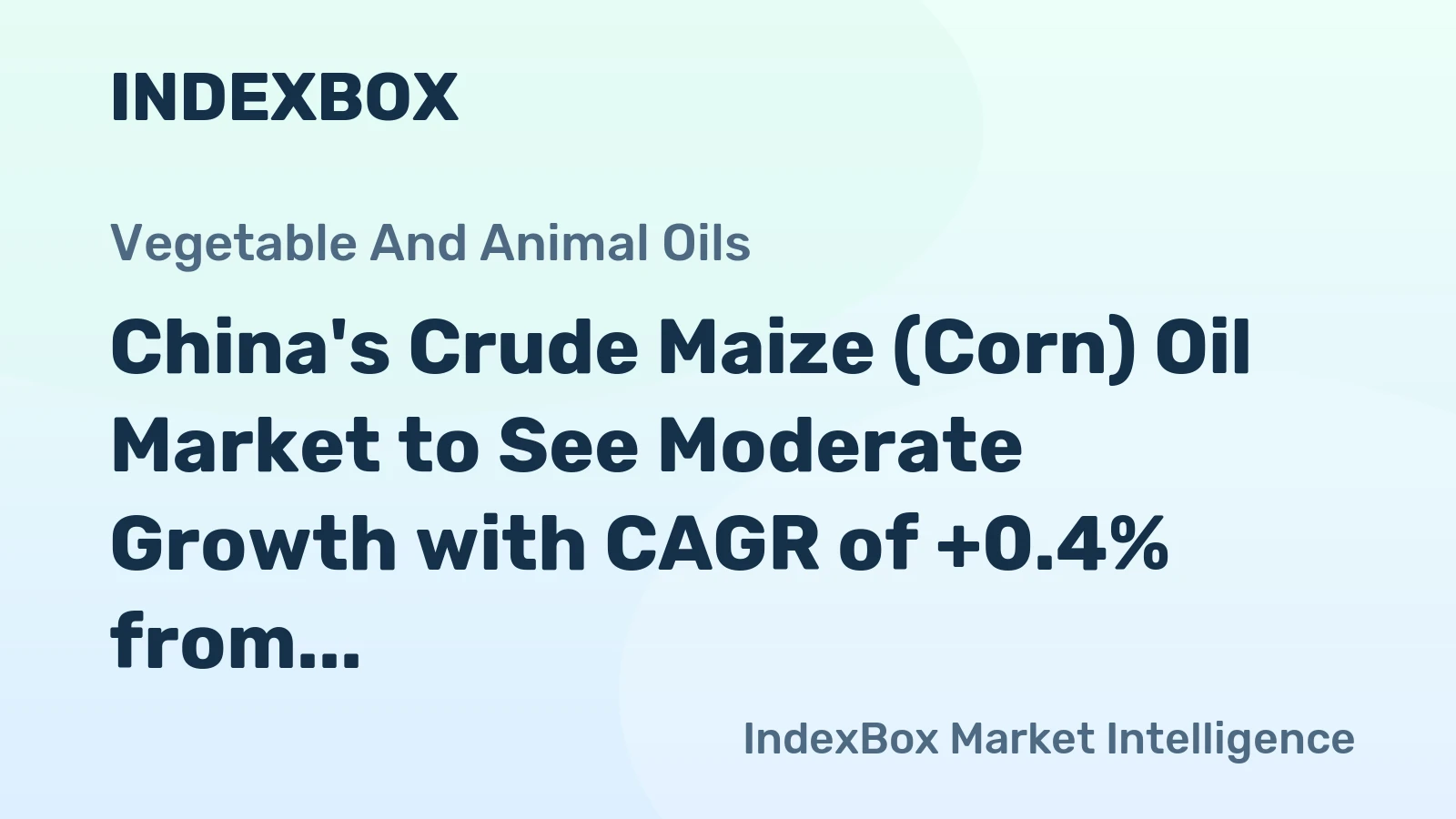 China's Crude Maize (Corn) Oil Market to See Moderate Growth with CAGR of +0.4% from 2024 to 2035