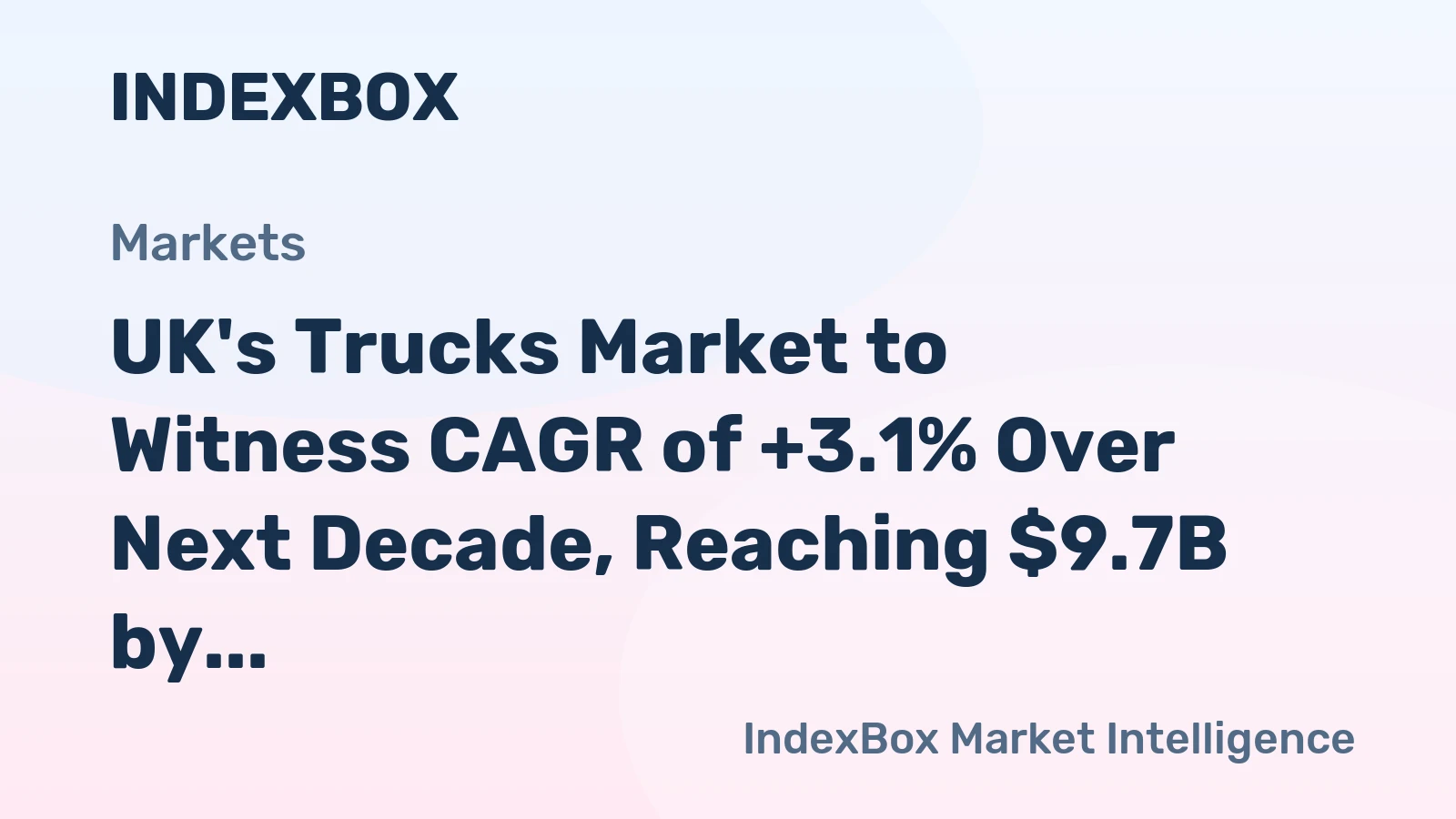 UK's Trucks Market to Witness CAGR of +3.1% Over Next Decade, Reaching $9.7B by 2035