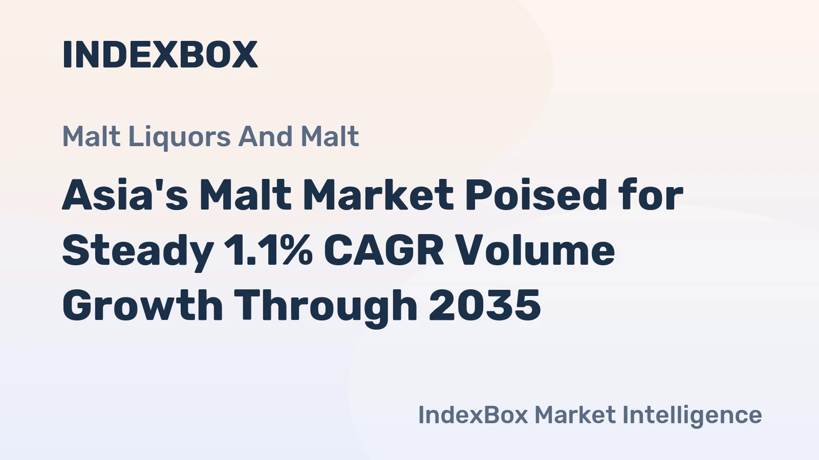 Asia's Malt Market Poised for Steady 1.1% CAGR Volume Growth Through 2035