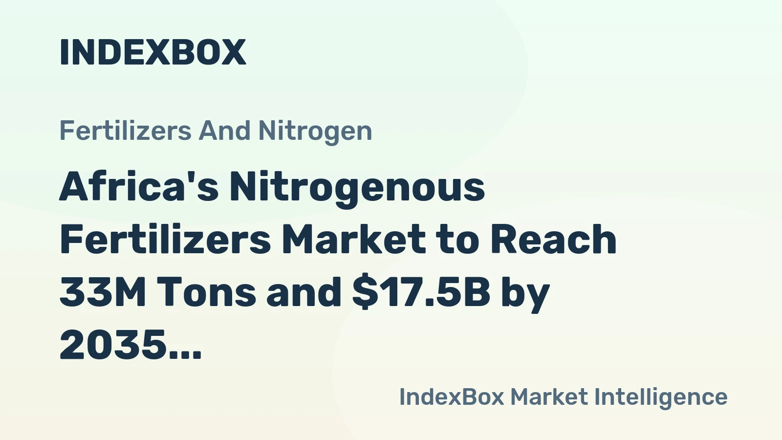 Africa's Nitrogenous Fertilizers Market to Reach 33M Tons and $17.5B by 2035, Driven by Rising Demand