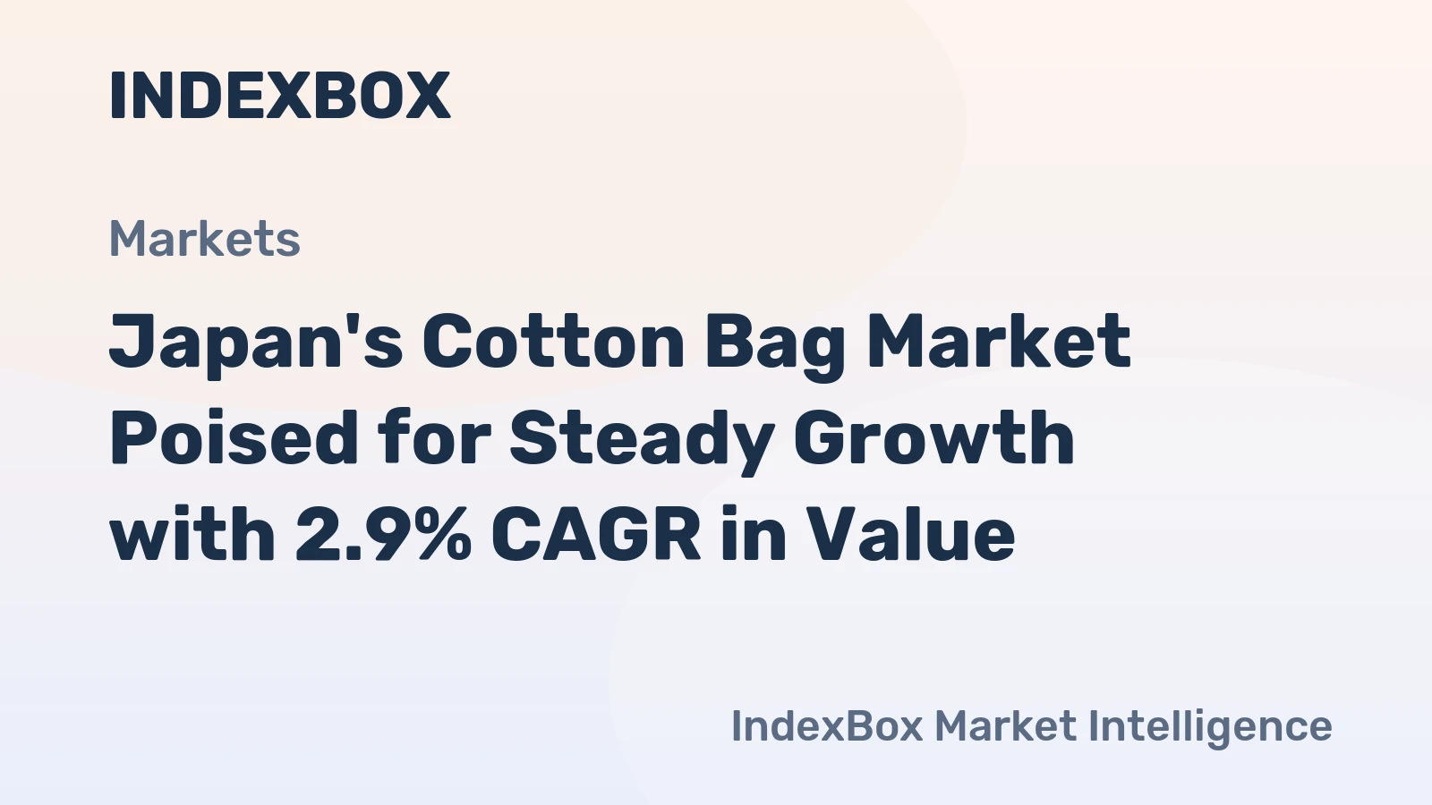Japan's Cotton Bag Market Poised for Steady Growth with 2.9% CAGR in Value
