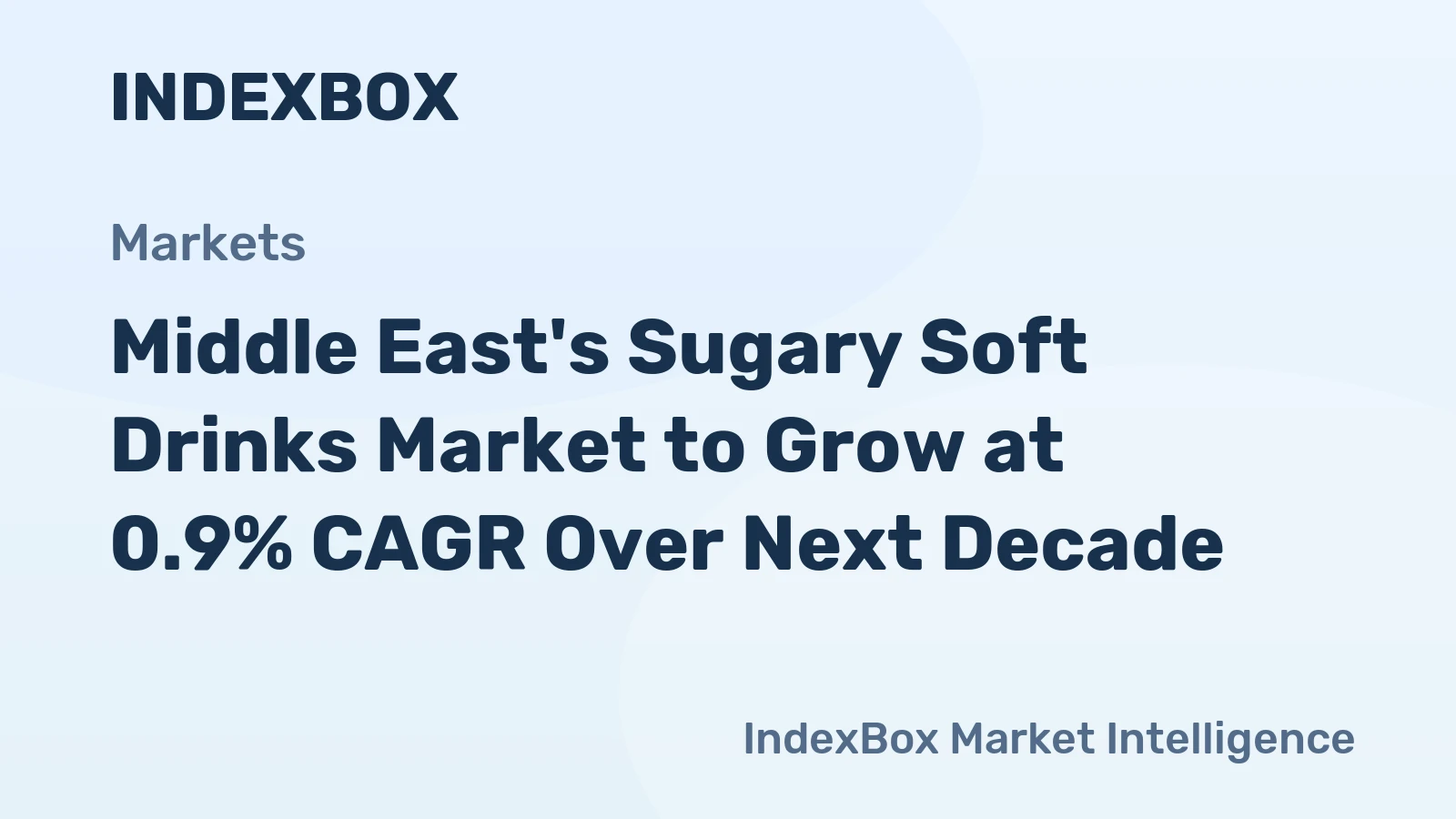 Middle East's Sugary Soft Drinks Market to Grow at 0.9% CAGR Over Next Decade