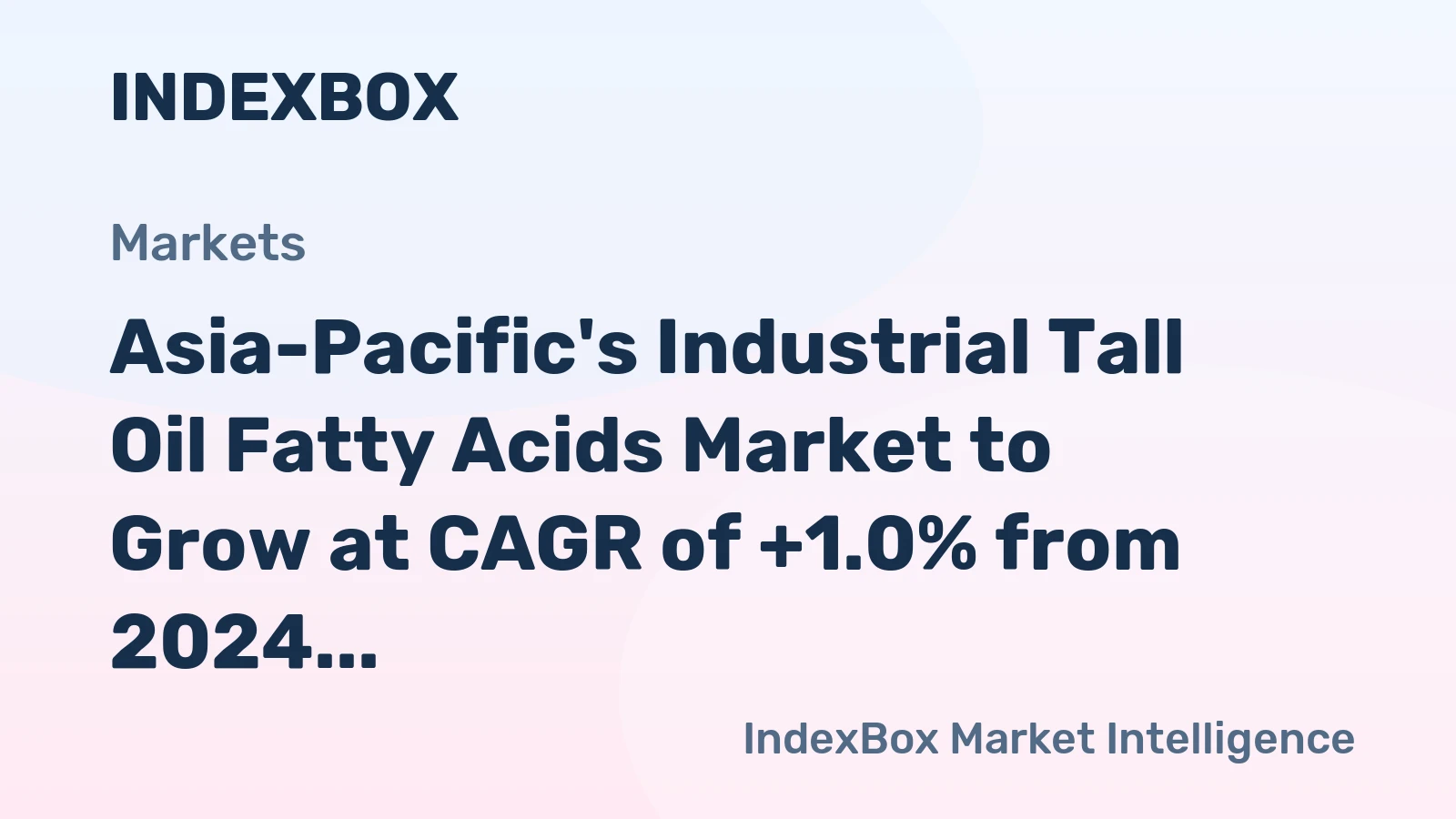 Asia-Pacific's Industrial Tall Oil Fatty Acids Market to Grow at CAGR of +1.0% from 2024 to 2035, Reaching 42K Tons
