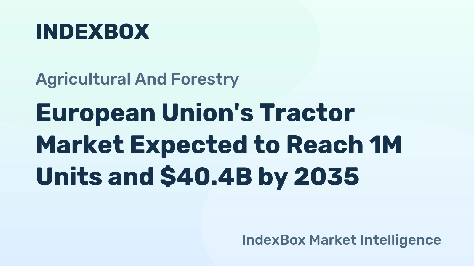 European Union's Tractor Market Expected to Reach 1M Units and $40.4B by 2035