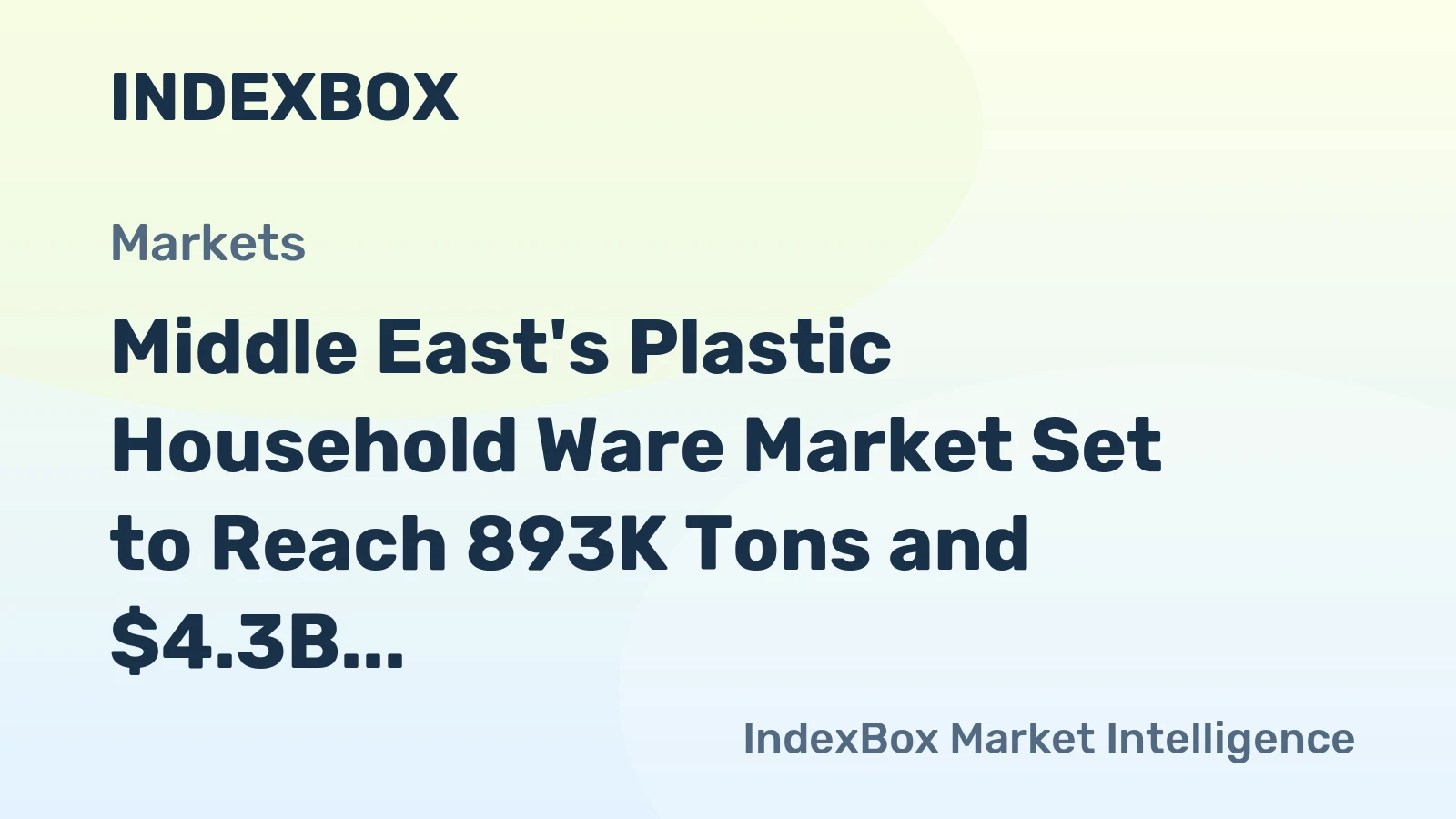 Middle East's Plastic Household Ware Market Set to Reach 893K Tons and $4.3B by 2035