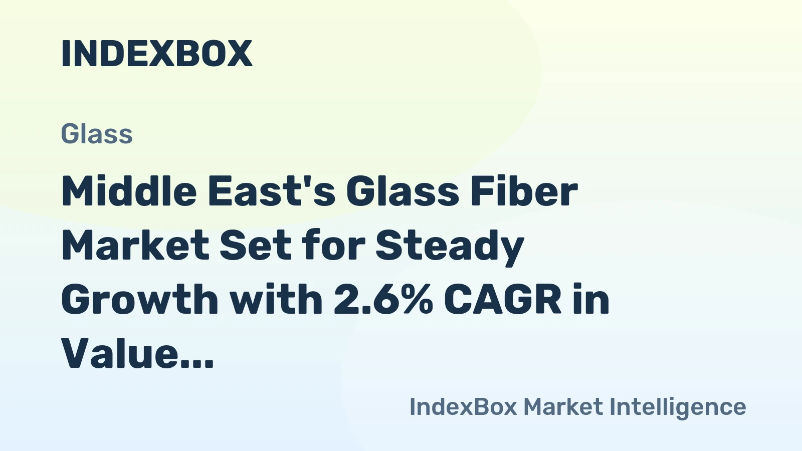 Middle East's Glass Fiber Market Set for Steady Growth with 2.6% CAGR in Value