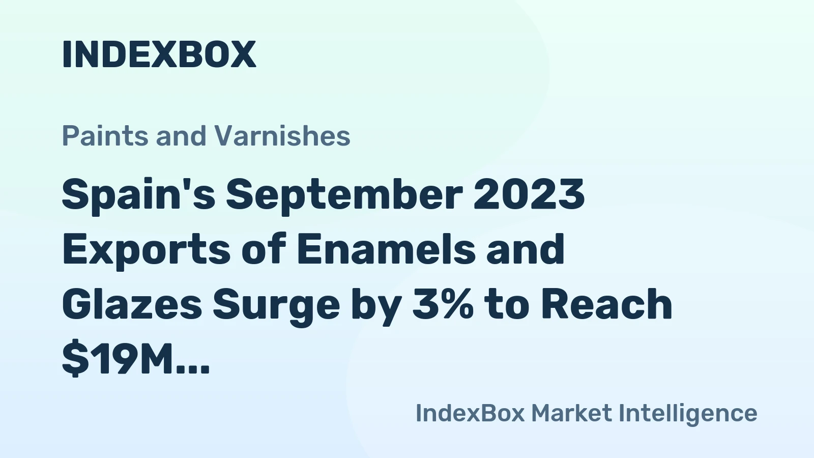 Spain's September 2023 Exports of Enamels and Glazes Surge by 3% to Reach $19M