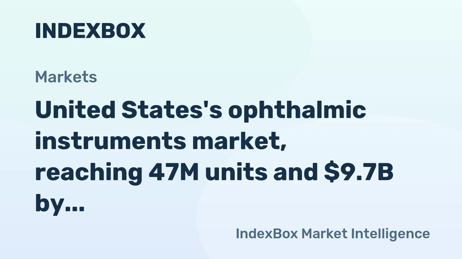 United States's ophthalmic instruments market, reaching 47M units and $9.7B by 2035, is forecast for continued growth.