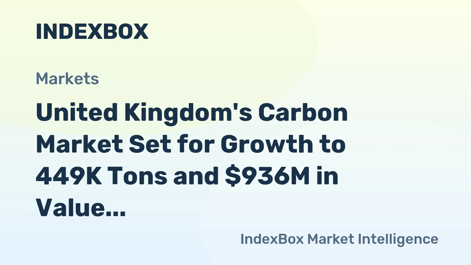 United Kingdom's Carbon Market Set for Growth to 449K Tons and $936M in Value by 2035