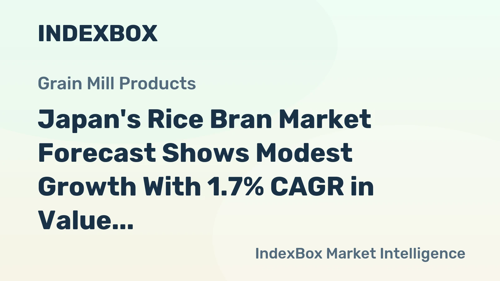 Japan's Rice Bran Market Forecast Shows Modest Growth With 1.7% CAGR in Value Through 2035