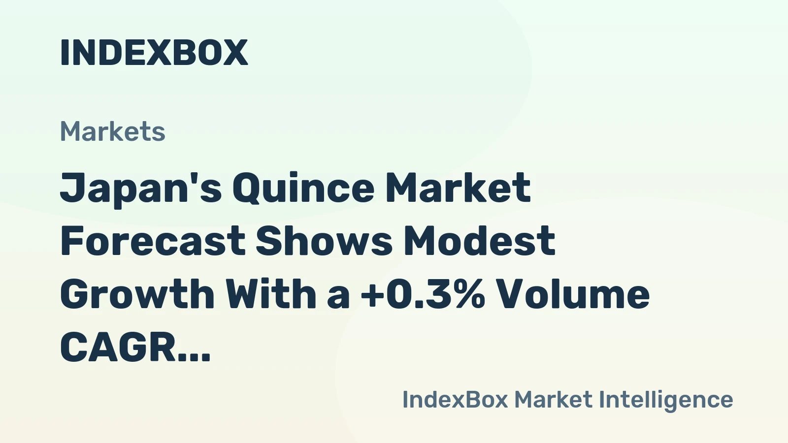 Japan's Quince Market Forecast Shows Modest Growth With a +0.3% Volume CAGR Through 2035