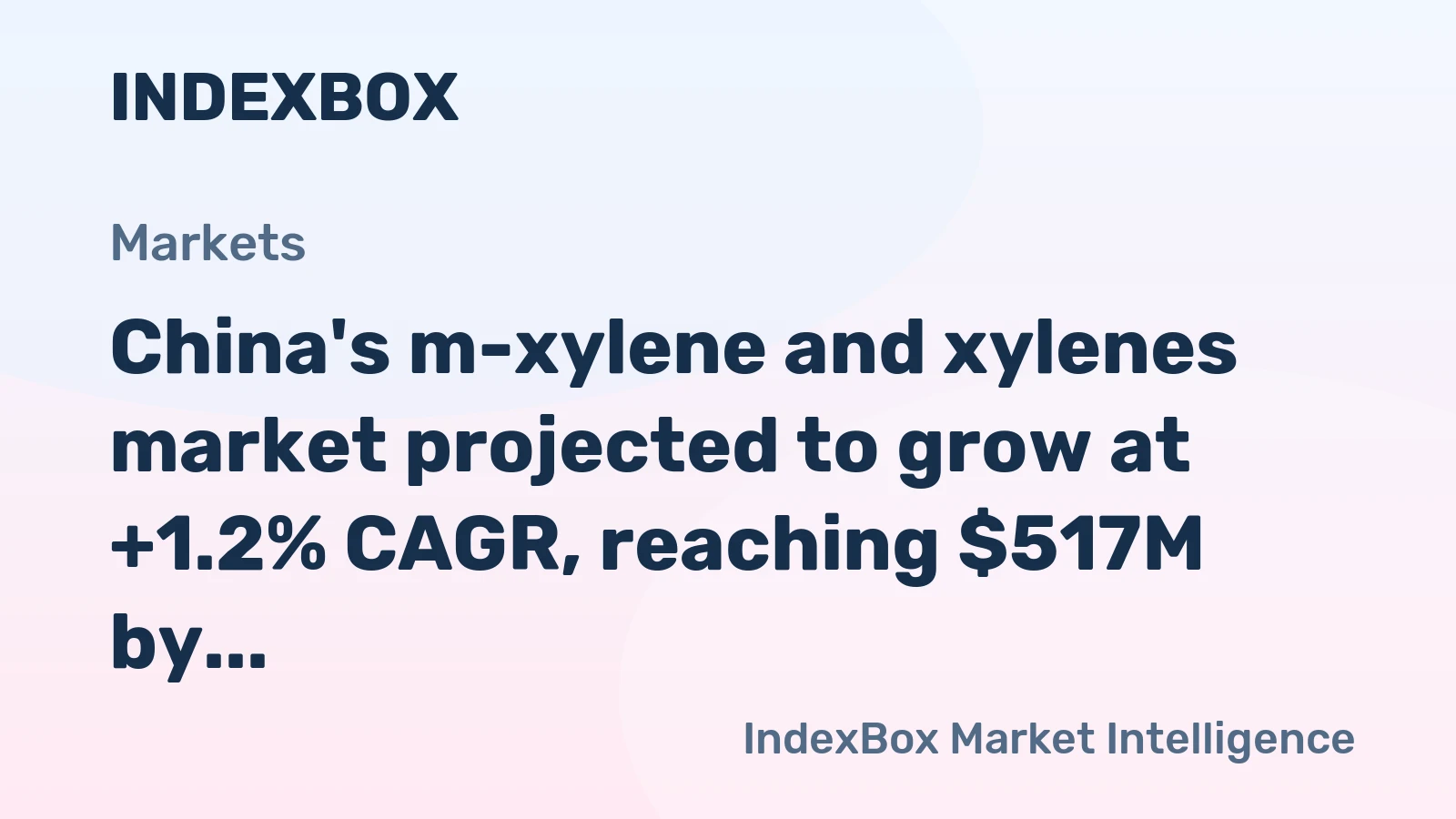 China's m-xylene and xylenes market projected to grow at +1.2% CAGR, reaching $517M by 2035