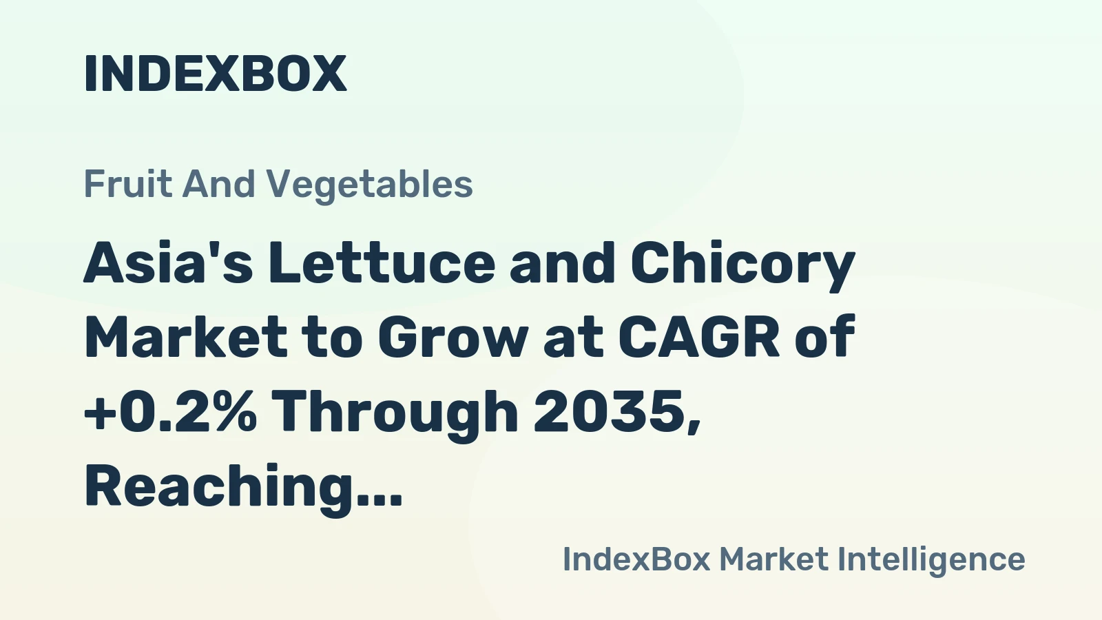 Asia's Lettuce and Chicory Market to Grow at CAGR of +0.2% Through 2035, Reaching 18M Tons