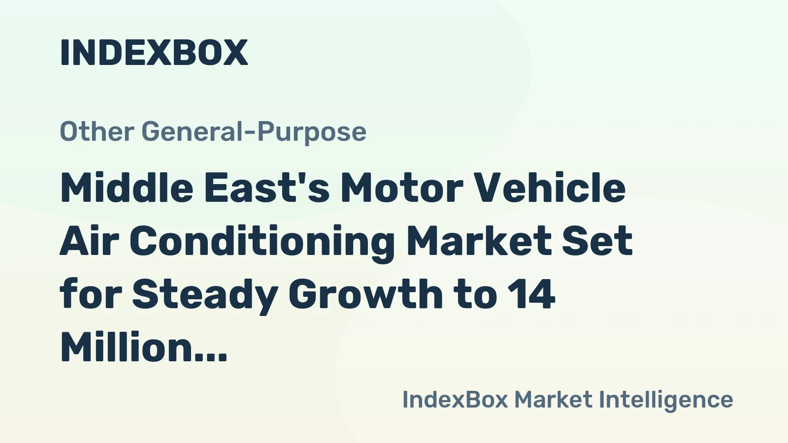 Middle East's Motor Vehicle Air Conditioning Market Set for Steady Growth to 14 Million Units and $4 Billion