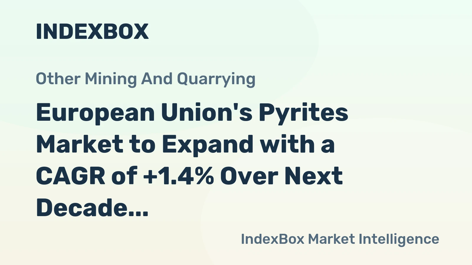 European Union's Pyrites Market to Expand with a CAGR of +1.4% Over Next Decade