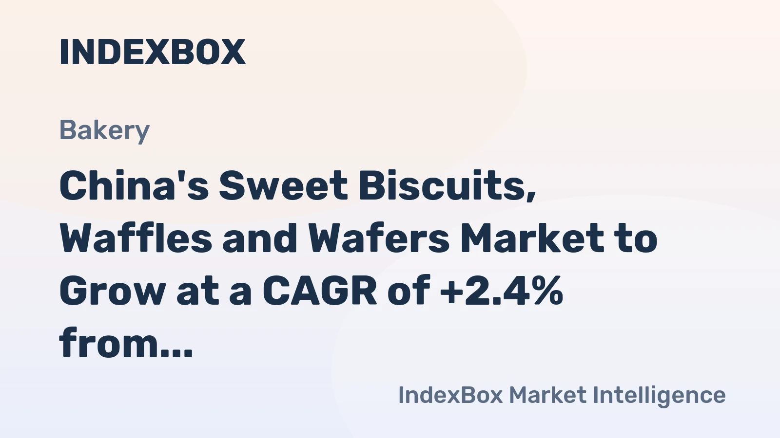China's Sweet Biscuits, Waffles and Wafers Market to Grow at a CAGR of +2.4% from 2024-2035, Reaching $23.9B
