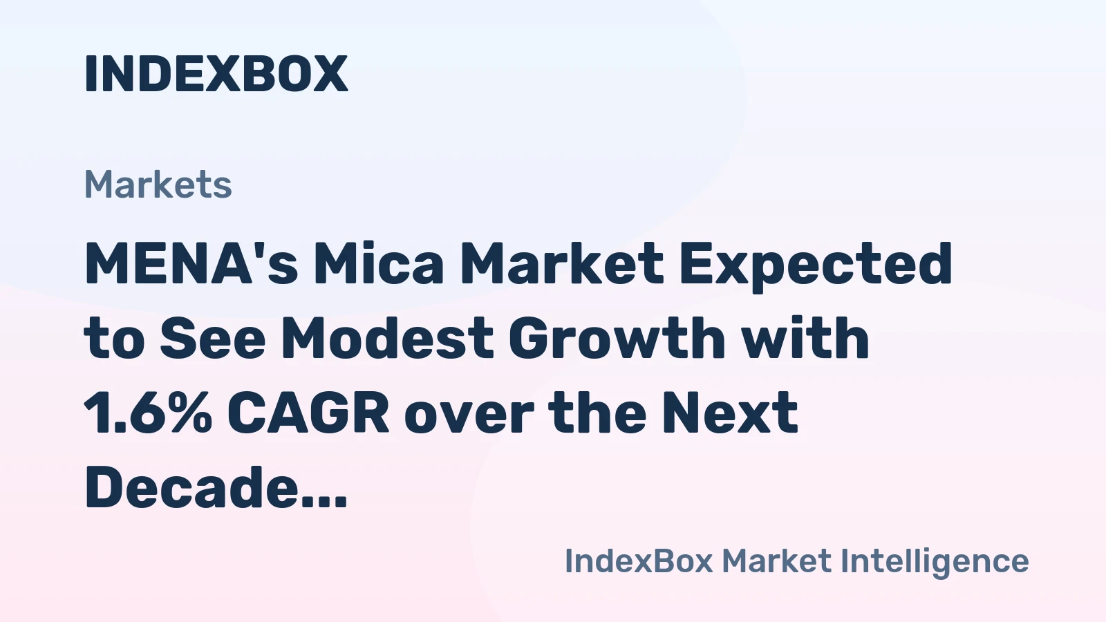 MENA's Mica Market Expected to See Modest Growth with 1.6% CAGR over the Next Decade