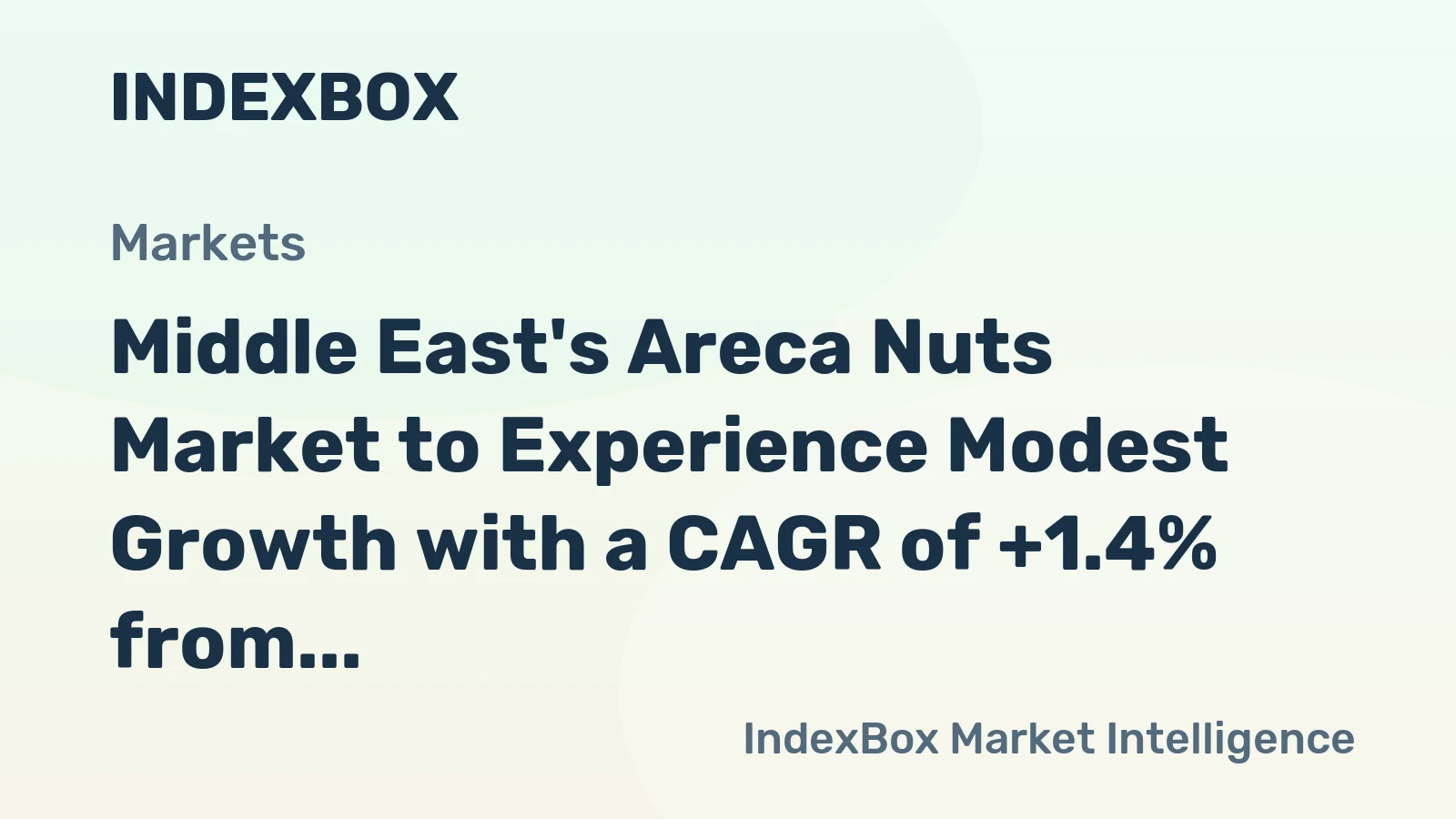 Middle East's Areca Nuts Market to Experience Modest Growth with a CAGR of +1.4% from 2024 to 2035
