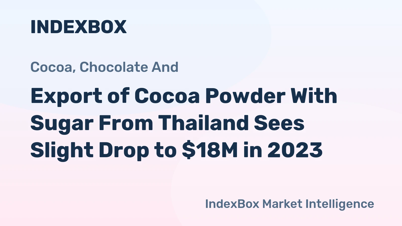 Export of Cocoa Powder With Sugar From Thailand Sees Slight Drop to $18M in 2023