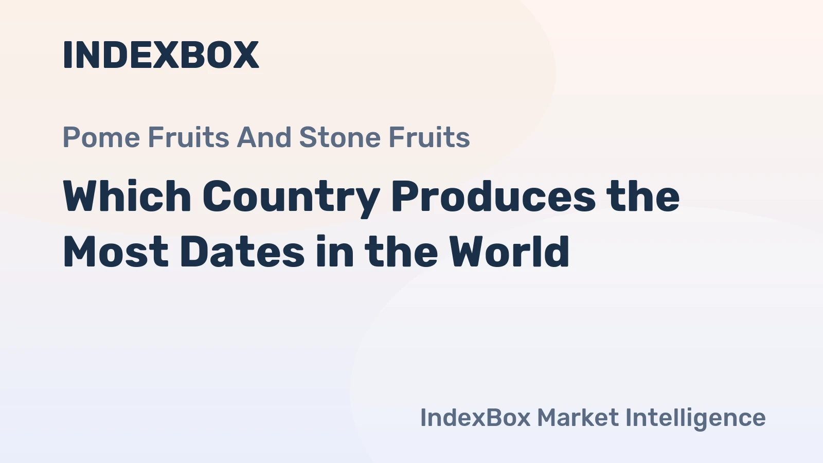 Which Country Produces the Most Dates in the World?