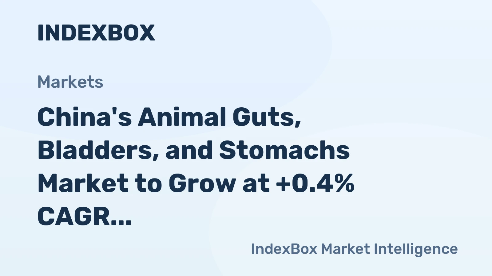 China's Animal Guts, Bladders, and Stomachs Market to Grow at +0.4% CAGR, Reaching 1.4M Tons by 2035