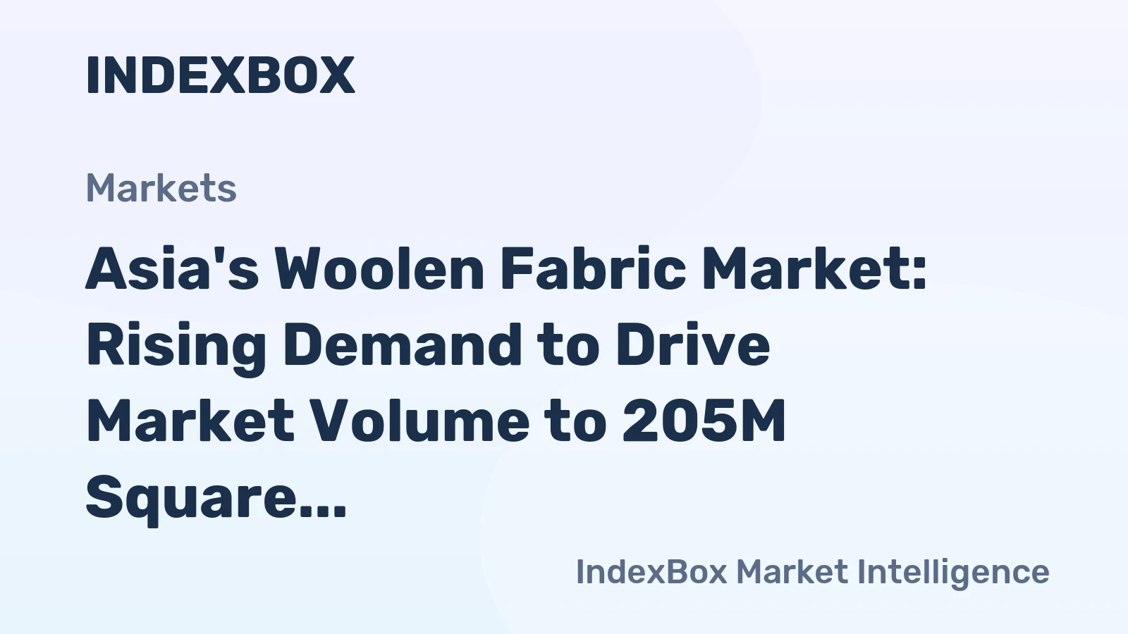 Asia's Woolen Fabric Market: Rising Demand to Drive Market Volume to 205M Square Meters and Value to $4.5B by 2035