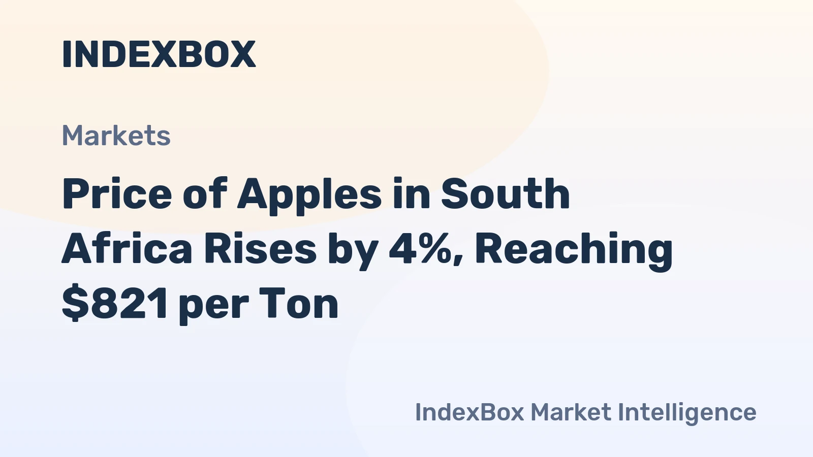 Price of Apples in South Africa Rises by 4%, Reaching $821 per Ton