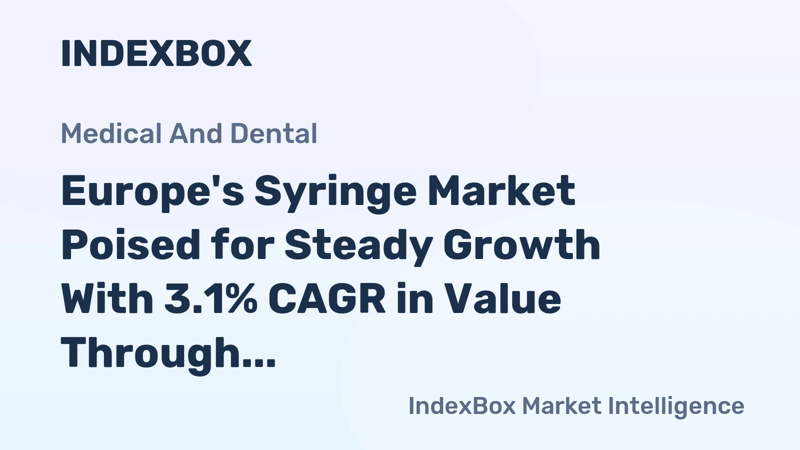 Europe's Syringe Market Poised for Steady Growth With 3.1% CAGR in Value Through 2035