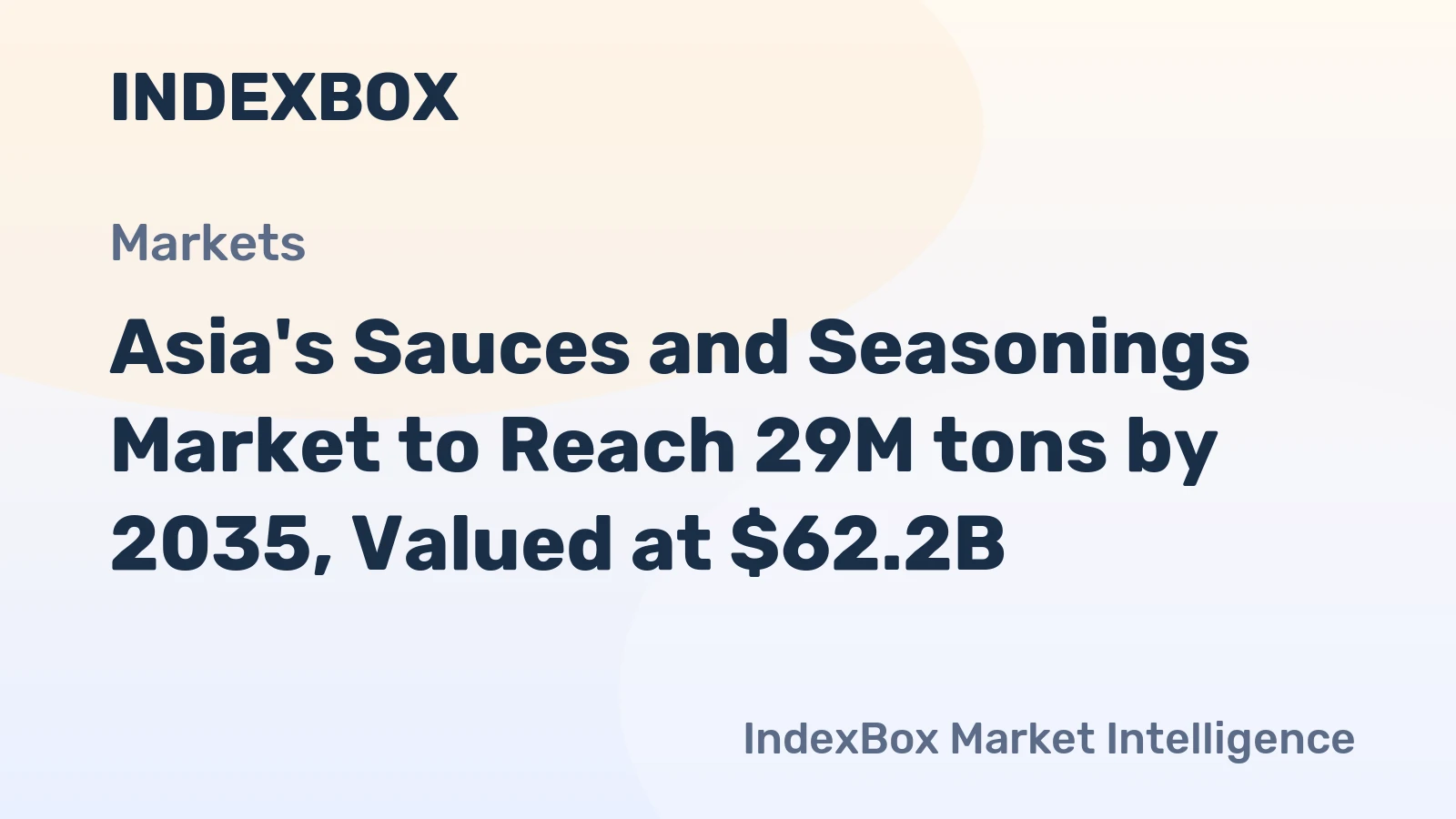 Asia's Sauces and Seasonings Market to Reach 29M tons by 2035, Valued at $62.2B