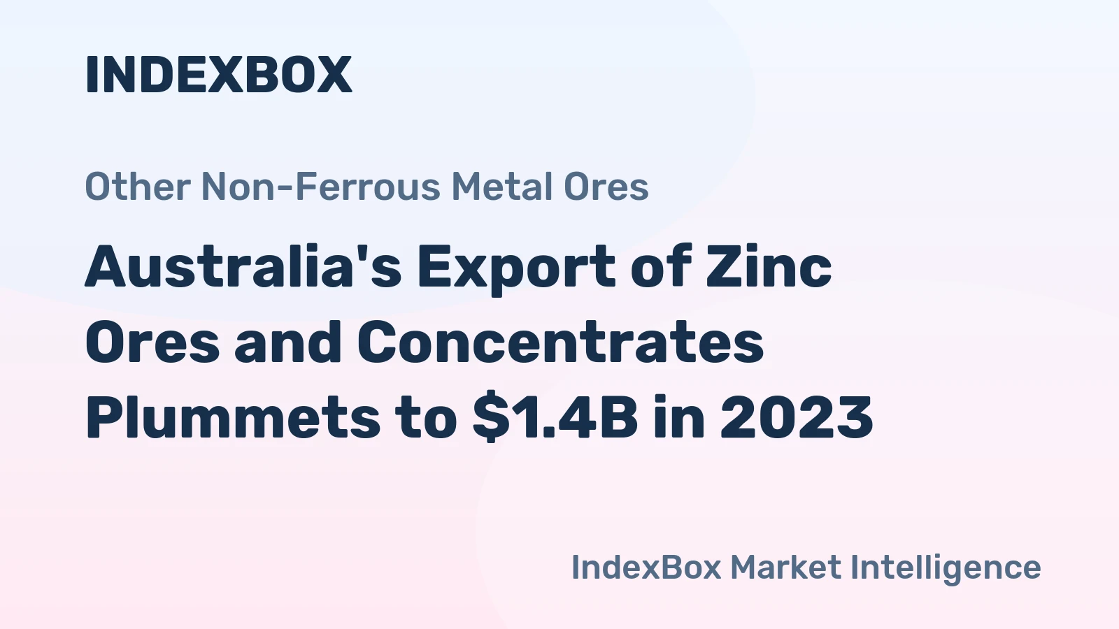 Australia's Export of Zinc Ores and Concentrates Plummets to $1.4B in 2023